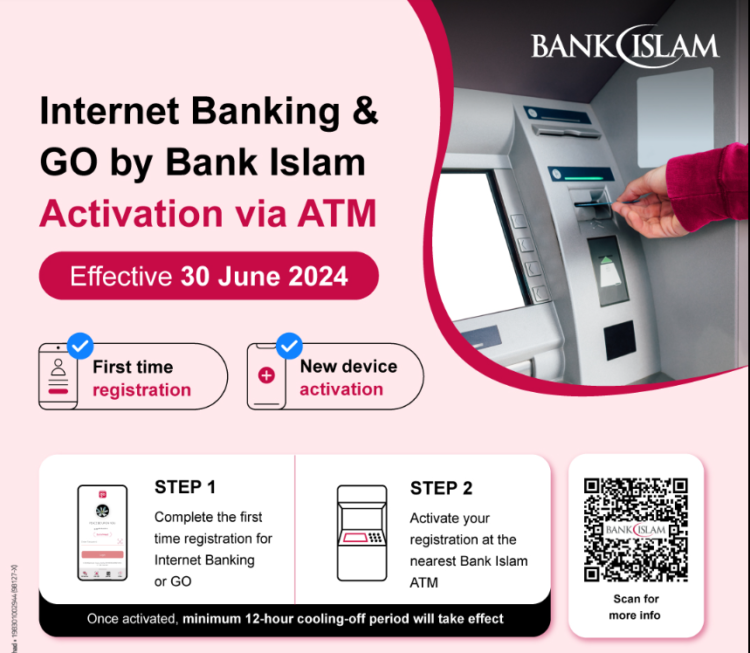 Cara Aktifkan Online Banking Bank Islam Di ATM