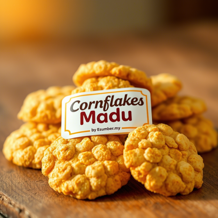 Resepi Biskut Cornflakes Madu Rangup & Mudah